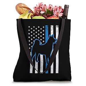 Thin Blue Line US Flag Shiba Inu Police Pet Dog Patriot Gift Tote Bag