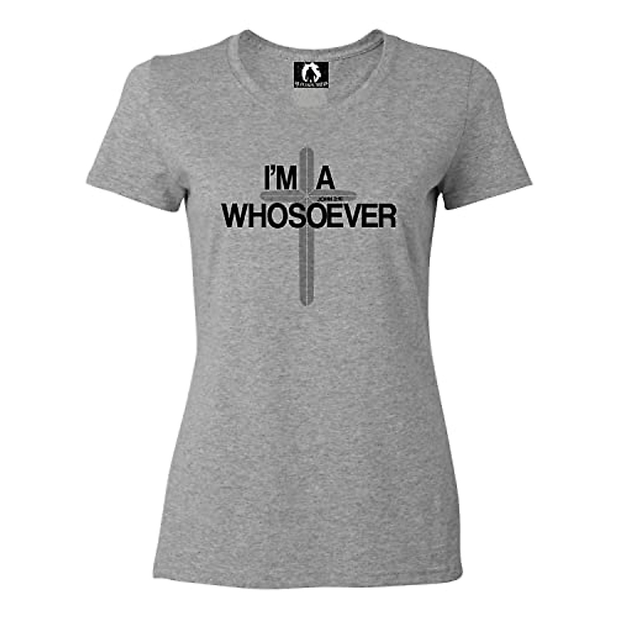 Squatch King Threads Medium Athletic Heather Womens I'm A Whosoever John 3:16 Bible Verse Christian Gift T-Shirt