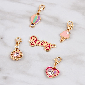 Make It Real - Juicy Couture Mini Crystal Sunshine - DIY Charm Bracelet Making Kit - Friendship Bracelet Kit with Swarovski Crystal Charms - Arts & Crafts Bead Kit for Girls - Makes 5 Bracelets