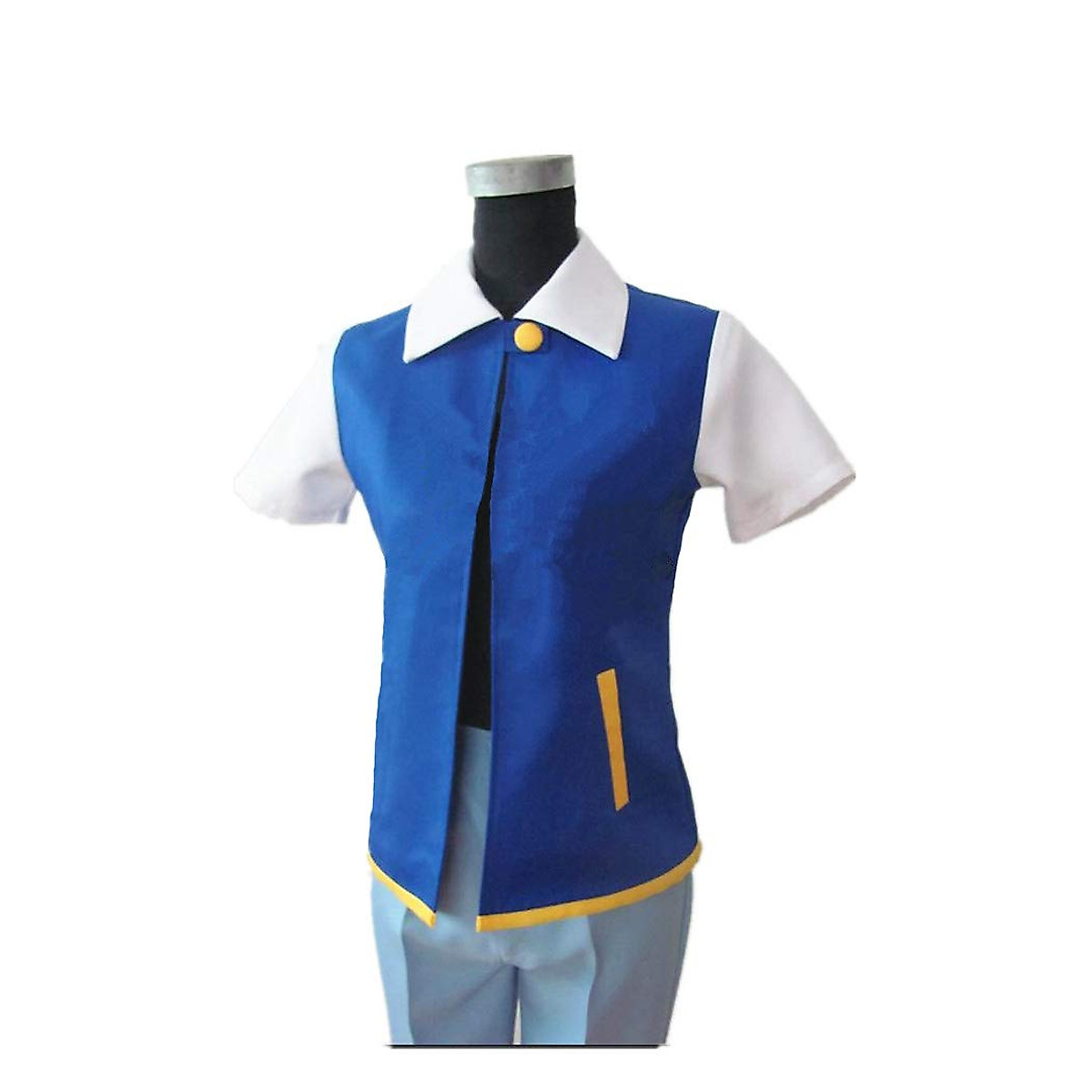 WOTOGOLD Anime Trainer Costume Hoodie Cosplay Jacket Gloves Hat Sets Blue XX-Large