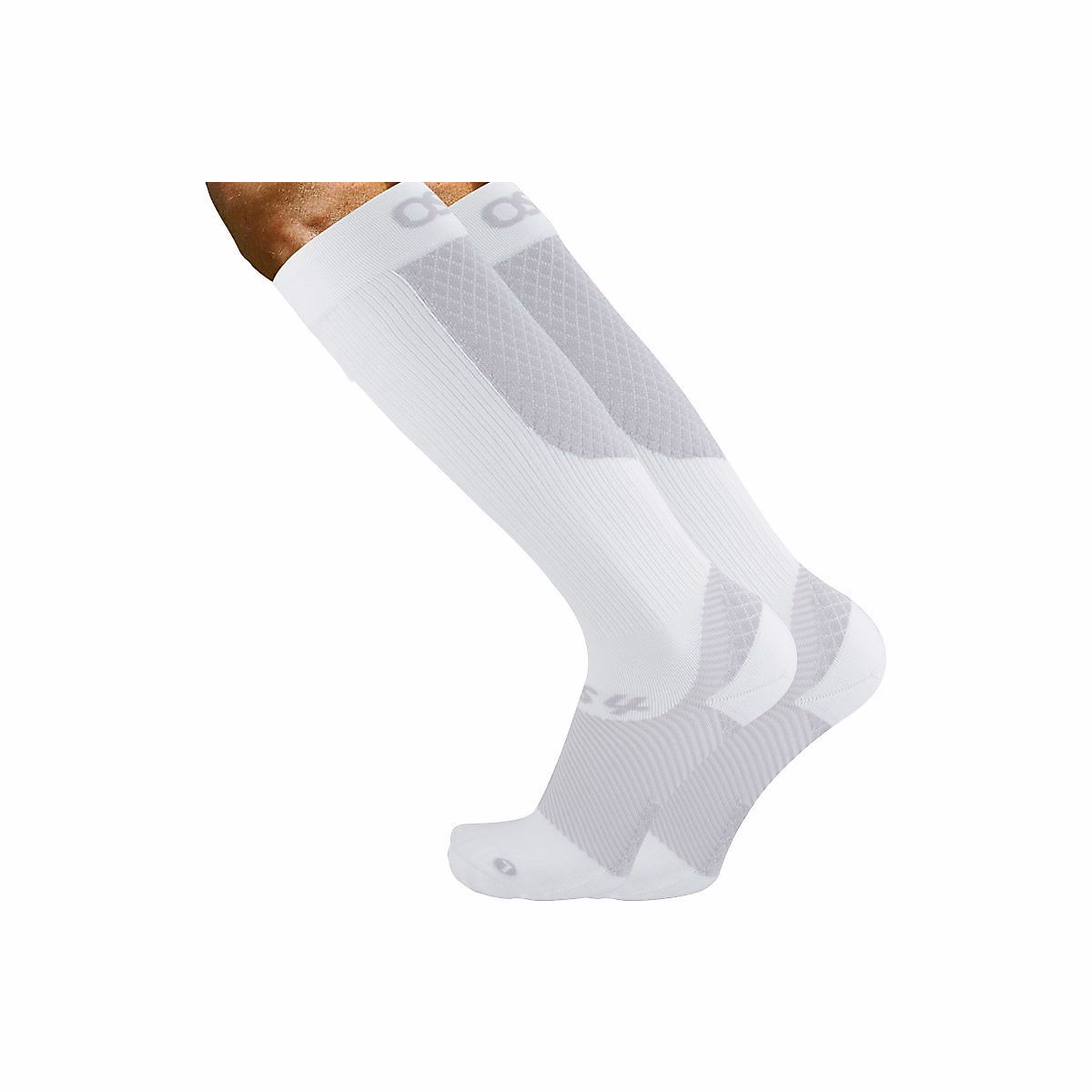 OrthoSleeve Compression Socks 20-30mmHg with Plantar Fasciitis Support - Large - White
