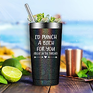 BIRGILT I'd Punch A B for You Gifts - Best Friend Gift for Women - Sisters Gifts from Sister - Christmas, Birthday, Friendship Gifts for Women Friends - Best Friend Tumbler