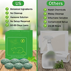 24Pcs Rodent Mice Repellent, Peppermint Oil Mouse Repellent Balls for Rats Mouse Deterrent, Keep Rat Mice Mouse Rodent Out of Indoor House Outdoor Car Engines RV Garage, Safe for Humans & Pets