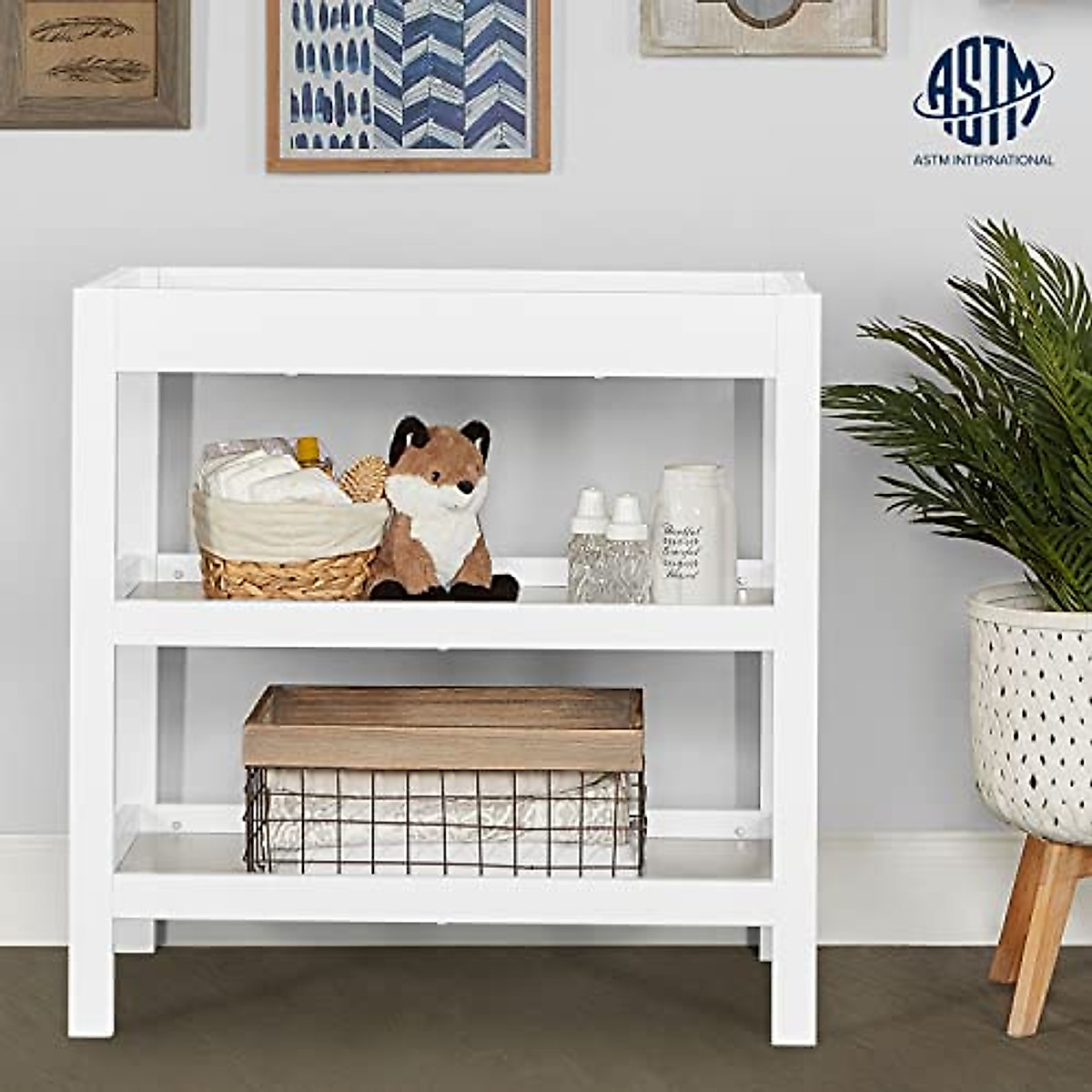 Dream On Me, Ridgefield Changing Table, White , 33.5x16x33.5 Inch (Pack of 1)