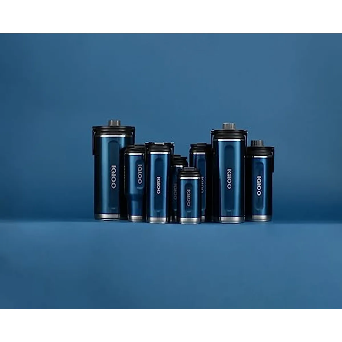 Igloo, 20 OZ Stainless Steel, Tumbler, Flip ‘n’ Sip, Modern Blue