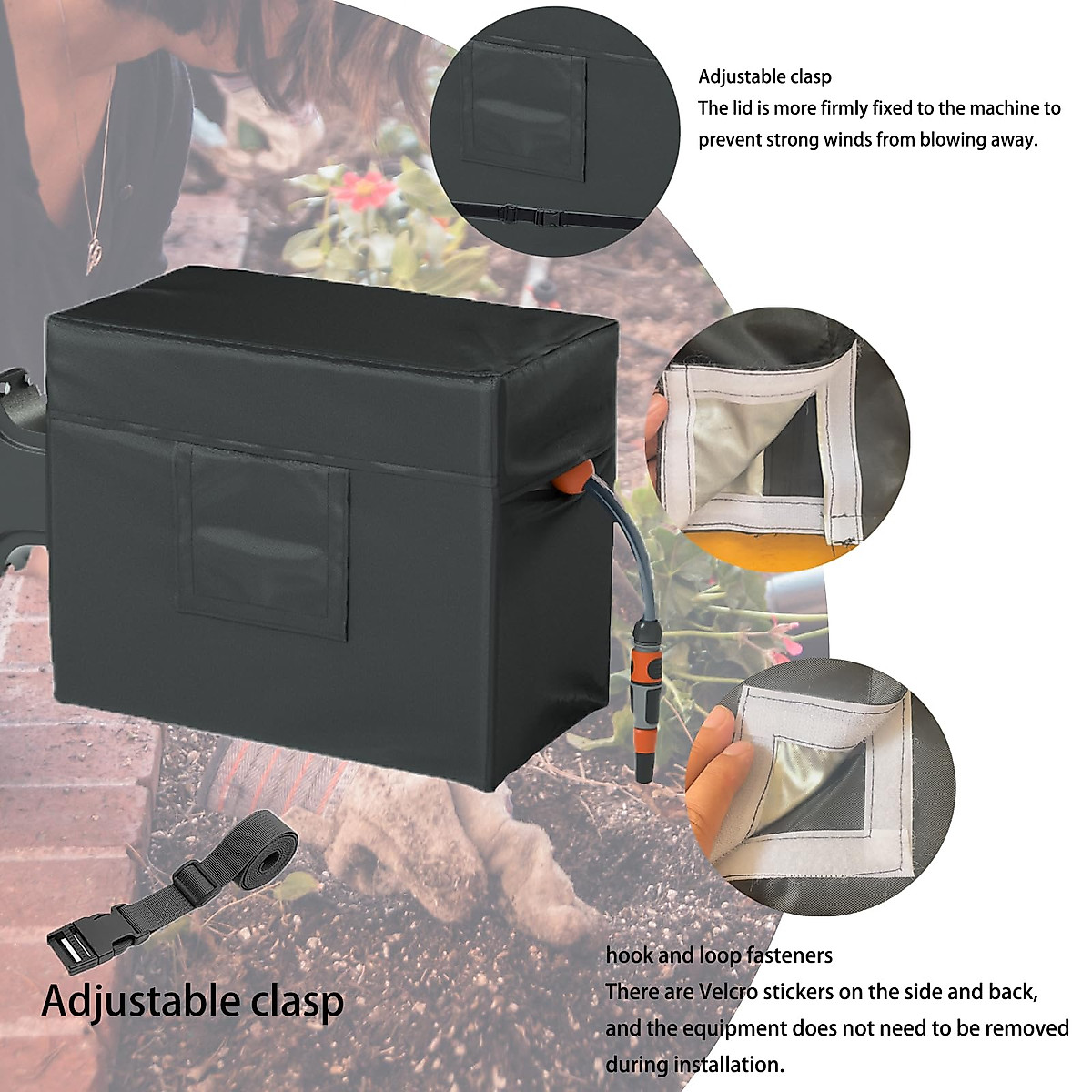 XCZ Wall Mounted Garden Hose Reel Cover, Giraffe Hose Reel Cover, 24.4 "x 13.5 " x 19.6" for retractable garden hose reel, waterproof, sunproof, dustproof protect your retractable garden hose reel