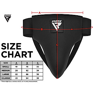 RDX Groin Protector for Boxing, Muay Thai, Kickboxing and MMA Training, Maya Hide Leather Abdo Gear for Martial Arts , SATRA Approved Abdominal Guard for Karate and Taekwondo (Black, Large)