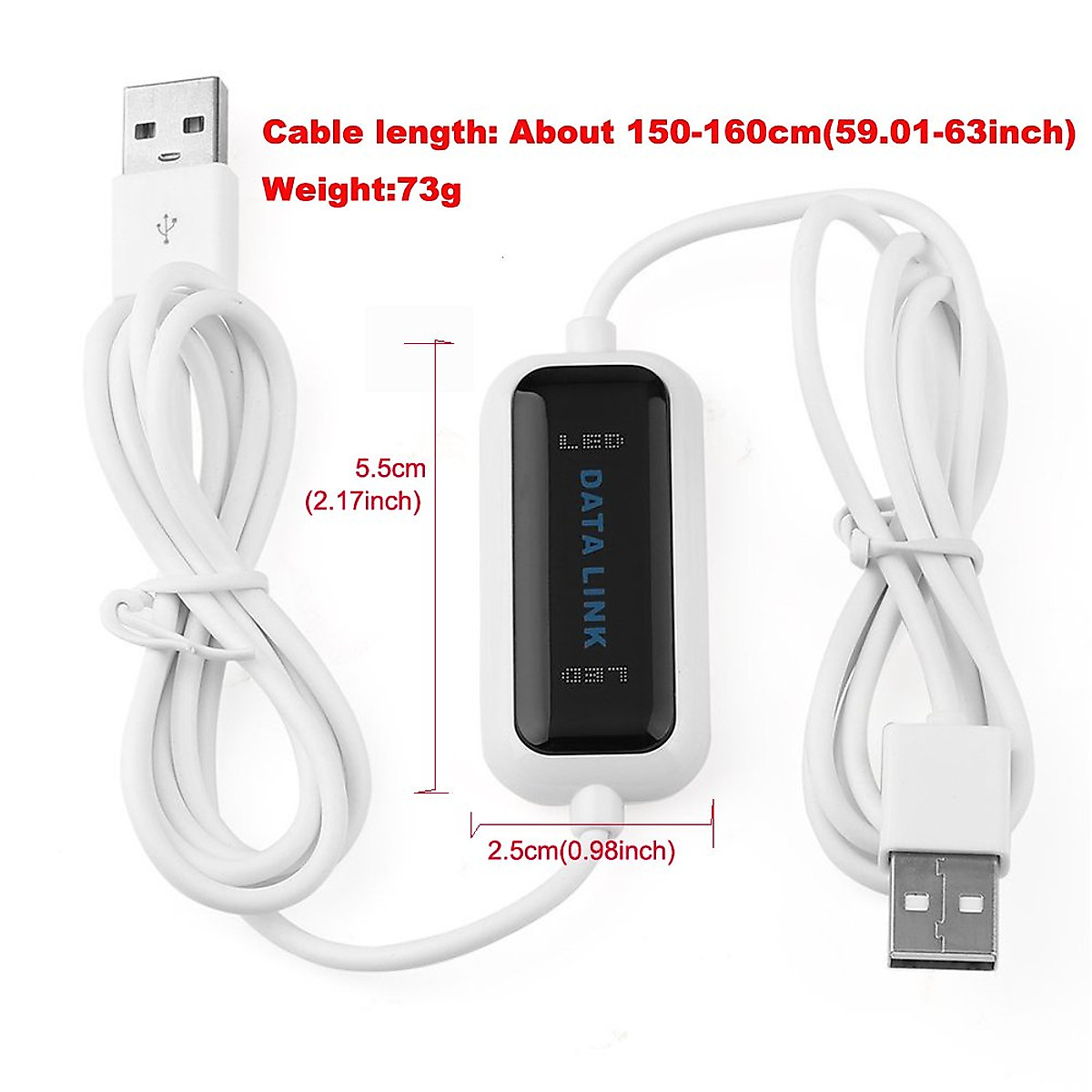 Soke-Six USB 2.0 High Speed Laptop USB to USB PC Data File Transfer Cable Link Direct Copy Between 2 Computers for XP,Vista,Windows7,8 (32/64 bit),win10