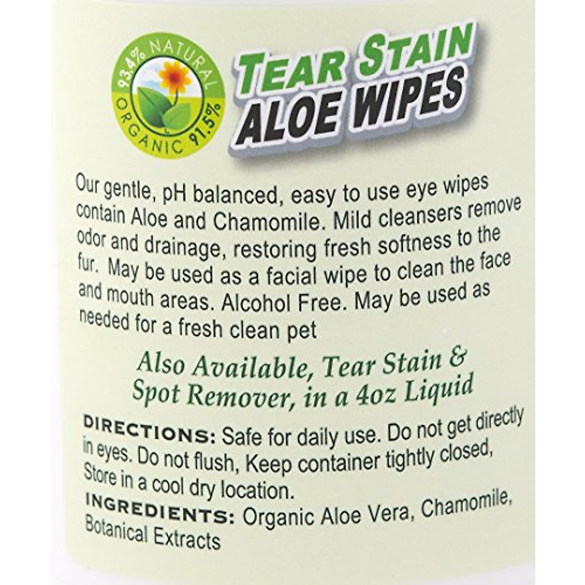 Espree Tear Stain Wipes, 60 Count