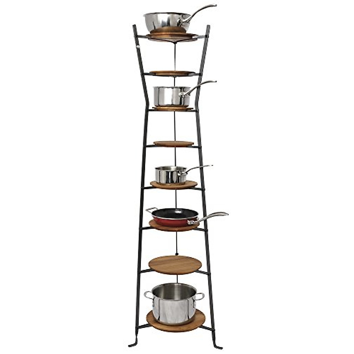 Enclume CWS8H HS 8-Tier Gourmet Hourglass Cookware Stand, Hammered Steel