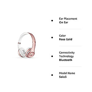 Beats Solo3 Wireless On-Ear Headphones (Previous Model) - Rose Gold (Renewed)