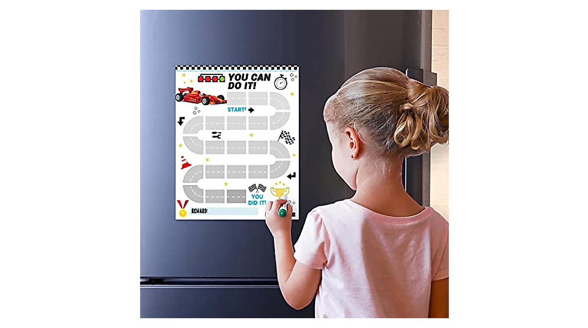Racing Car Magnetic Chore Chart for Kids - Reward System