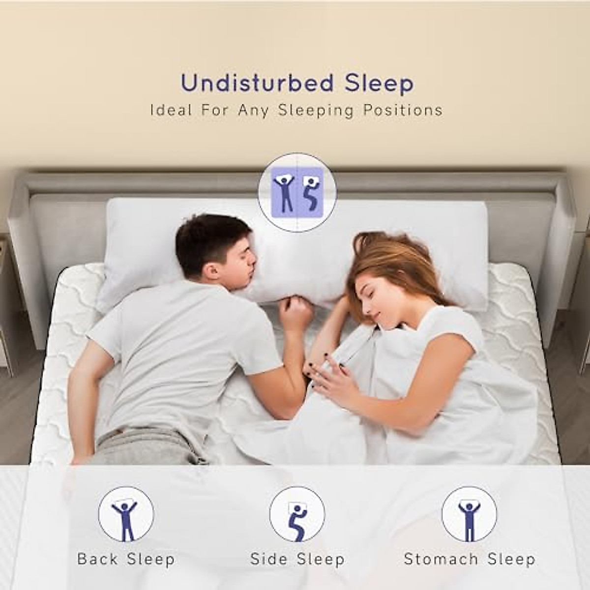 Z-hom Queen Mattress, 10 Inch Upgrade Cooling Memory Foam Mattress in a Box, Sturdy Memory Foam Mattress, Base Foam with Removable Cover, Medium Firm Fiberglass-Free, Grey