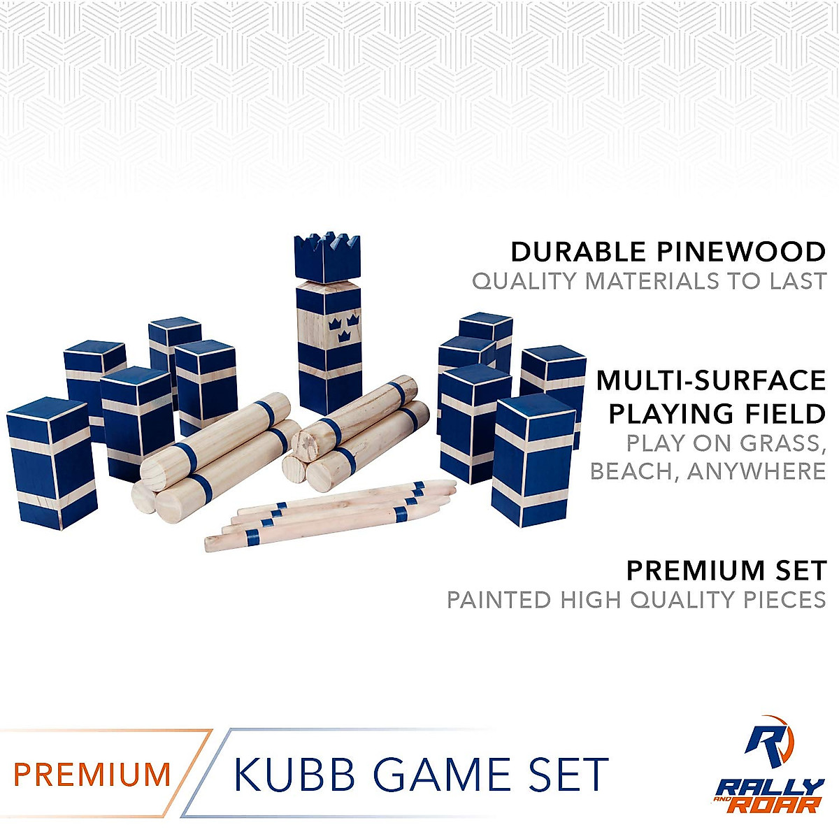 Kubb Premium Set Yard Game Set for Adults, Families - Fun, Interactive Outdoor Family Games - Durable Wood Blocks with Travel Bag - Clean, Games for Outside, Lawn, Bars, Backyards