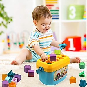 Playkidz Shape Sorter Baby and Toddler Toy, ABC and Shape Pieces, Sorting Shape Game, Developmental Toy for Children 18 Months+
