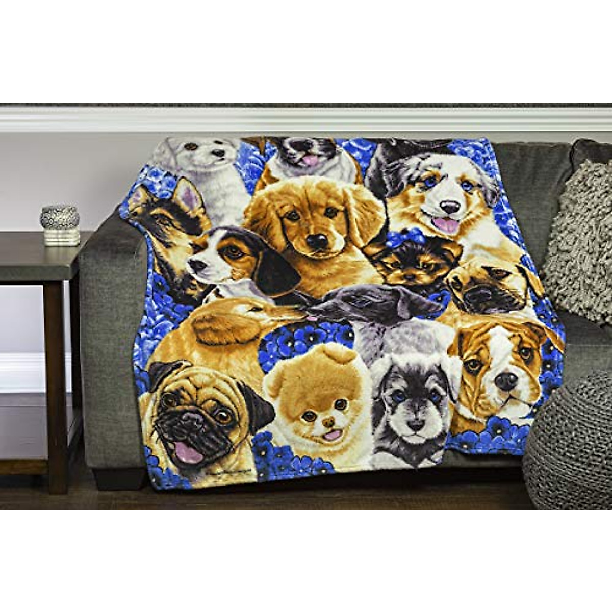 Dogs Selfie Super Soft Plush Fleece Throw Blanket & Puppy Collage Super Soft 50" x 60" Plush Fleece Throw Blanket by Jenny Newland
