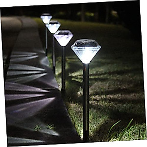 Outanaya Solar Light Outdoor LED Solar Lights Lawn Lights Solar Panels Garden Lights Lawn Lamp Garden LED Light Pathway LED Lights Solar Panel Lights Silver Rainproof LED Street Light
