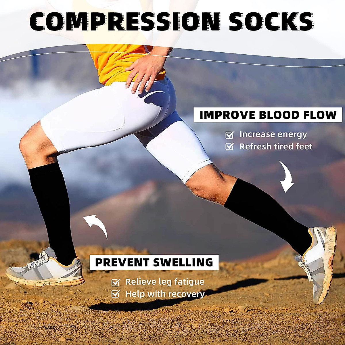 Women’s Knee High Socks Long Athletic Thin Thigh High Stocking Outdoor Sport Casual Tube Socks 2 Pack Black