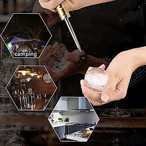 Ice Pick with Safety Cover, Puer Puerh Tea Pick Needle Professional Ice Pick Tea Cake Pick Tool Solid Copper Handle for Picnics, Camping, Outdoor Activities, Bar, kitchen, And Restaurant (Gold Copper)