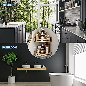 Lovelyduo Corner Shower Caddy 2-Pack, Adhesive Shower Organizer with Large Capacity Aerospace Aluminum Bathroom Shower Shelf for Rustproof, No Drilling, Wall Mount Corner Shower Rack Rose Gold