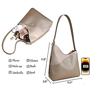Genuine Leather Shoulder Hobo Purses Handbag for Women Soft Tote Bag Fashion Crossbody Bag