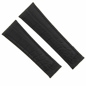 Ewatchparts CROC LEATHER STRAP BAND COMPATIBLE WITH ROLEX DAYTONA 116518 16519 16520 16523 BLACK REGULAR
