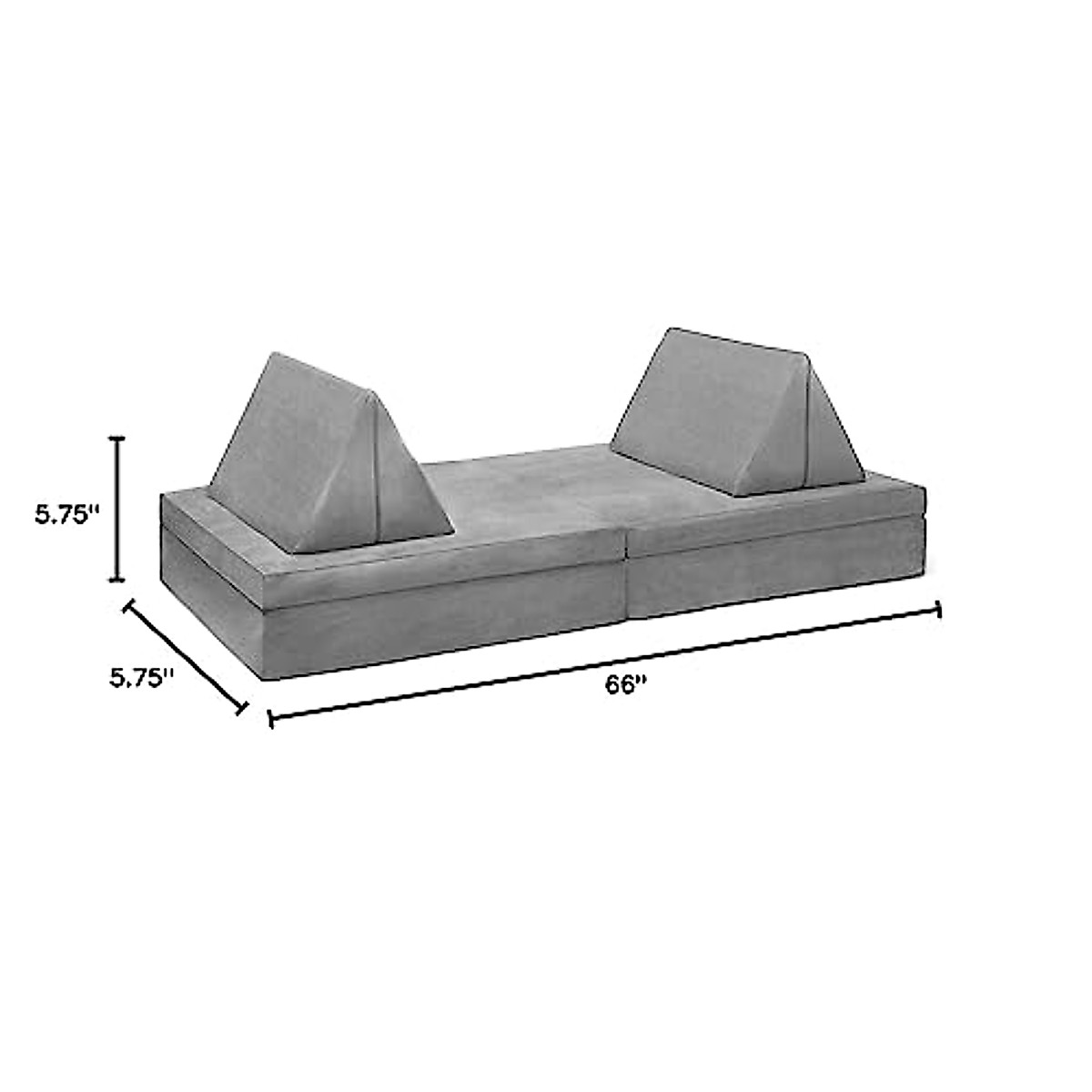 Delta Children Cozee 4-Piece Lounger and Play Set Sofa/Couch, Grey
