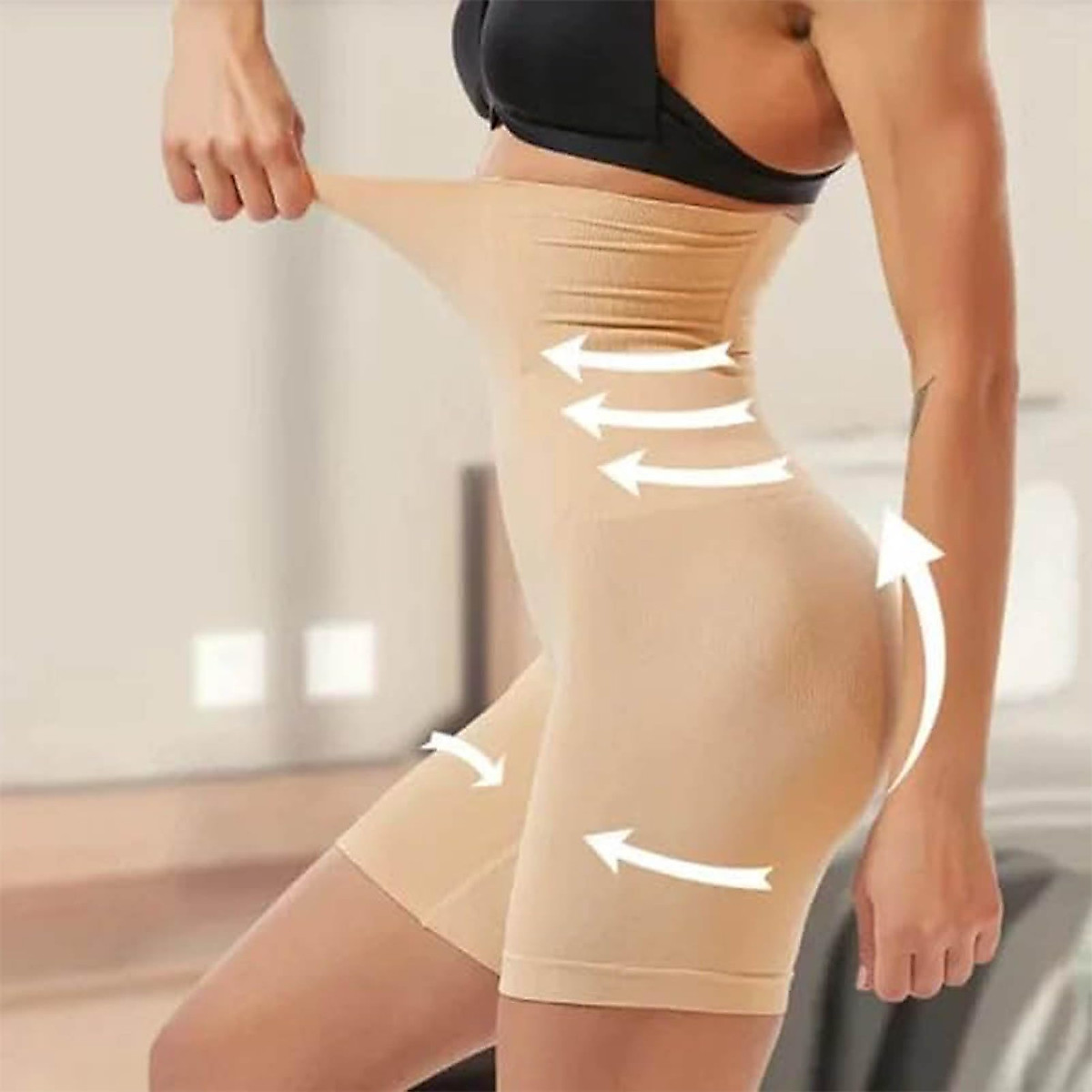 MIOKUKO Acaraline Tummy and Hip Uplift Pants, Tummy and Hip Lift Pants, High Waist, Summer Plus Size High Waisted Tummy Pants (Black,XL/XXL)