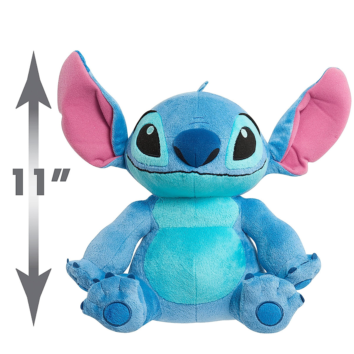 Disney Lilo & Stitch 11-inch Large Stitch Stuffed Animal, Alien, Blue, Soft Plushie