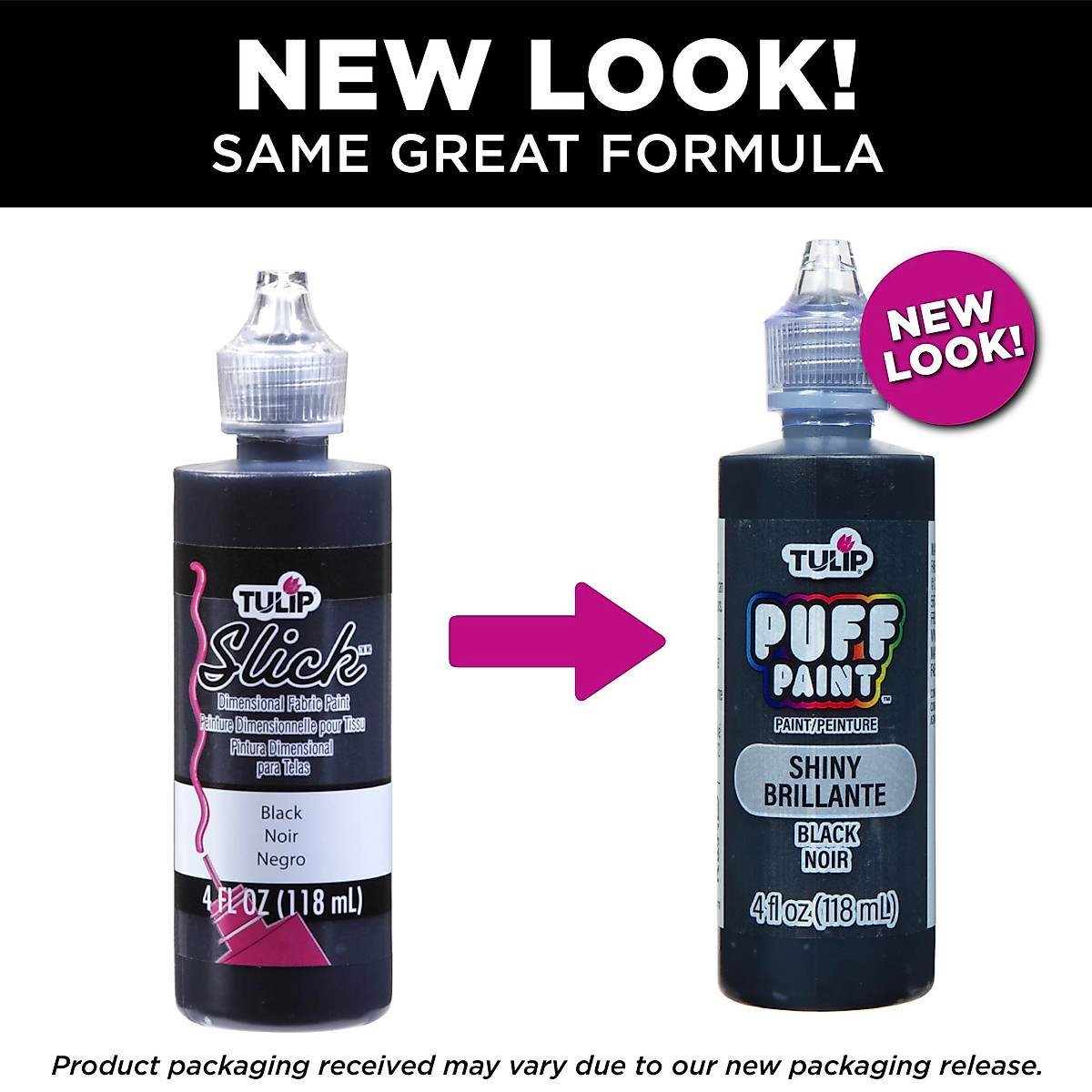 Tulip Dimensional Fabric Paint 41401 Dfpt 4Oz Slick Black, 4 Fl Oz (Pack of 1)