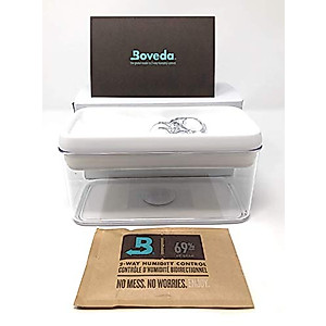 Acrylic Waterproof Travel Cigar Humidor with Boveda 69% 2-Way Humidity System, 10 Cigar Capacity