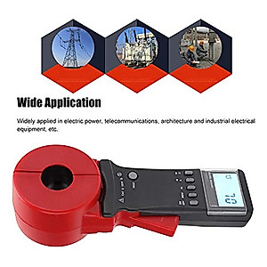 Earth Resistance Tester, ETCR2100C+ 0.01-1200Ω Multifunction Clamp Earth Resistance Tester, 0mA-20A Light Alarm Clamp Ammeter for Electrical Equipment
