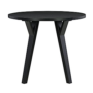 Signature Design by Ashley Otaska Mid Century Modern Round Dining Room Table, Black