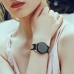 Vancle Silicone Bands for Gizmo Watch Band/Gabb Watch Band, 20mm Soft Air Breathable Replacement Strap Wristbands for Gizmo Watch 3/2/1 Gabb Watch Boys and Girls (Black-Pink)