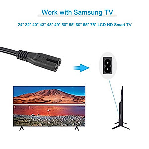 AC Power Cord Compatible with Sony Playstation 4 Slim(PS4)/ Playstation 3 (PS3), Xbox One S/ Xbox OneX Game Console, Replacement Power Cable for Samsung TCL Roku LG TV