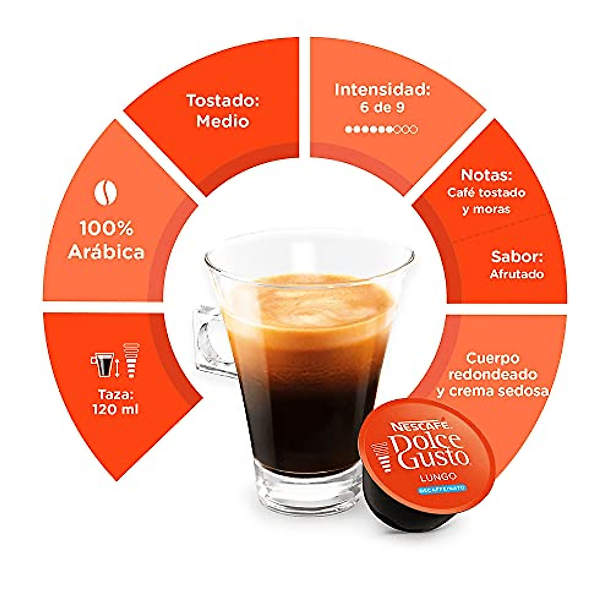 Nescafe Dolce Gusto Coffee Pods, Lungo Decaffeinato, 16 capsules, Pack of 3