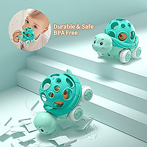 BeAndge Baby Car Toys, Babies Toy Cars for Baby Boy, Girl Rattle & Roll Truck for Infant Boys Toddler Girls, Push and Go Trucks for 1 2 Year Old, Preschool Learning Gift for Toddlers Infants 18 Months