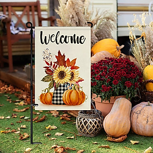 Fall Garden Flag, Fall Decorations For Home Garden Outdoor Flags Farmhouse Decor Welcome Yard Flags, Seasonal Garden Flags Thanksgiving Garden Flag Holiday Outdoor Fall Decor 12×18 Inch