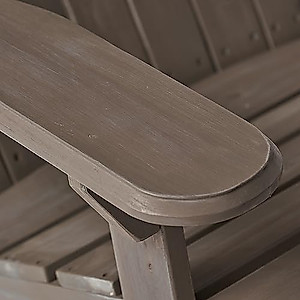 Christopher Knight Home Great Deal Furniture Milan Outdoor Rustic Acacia Wood Folding Adirondack Chair, Gray