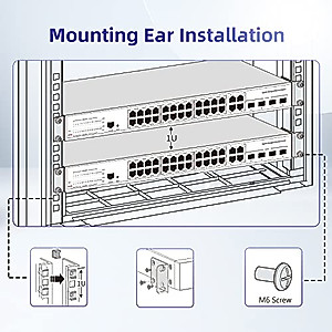 Rack Mount Kit Universal Adjustable 19 Inch Rack Ears for HP/ProCurve/Aruba/OfficeConnect/HPE and Other Switches