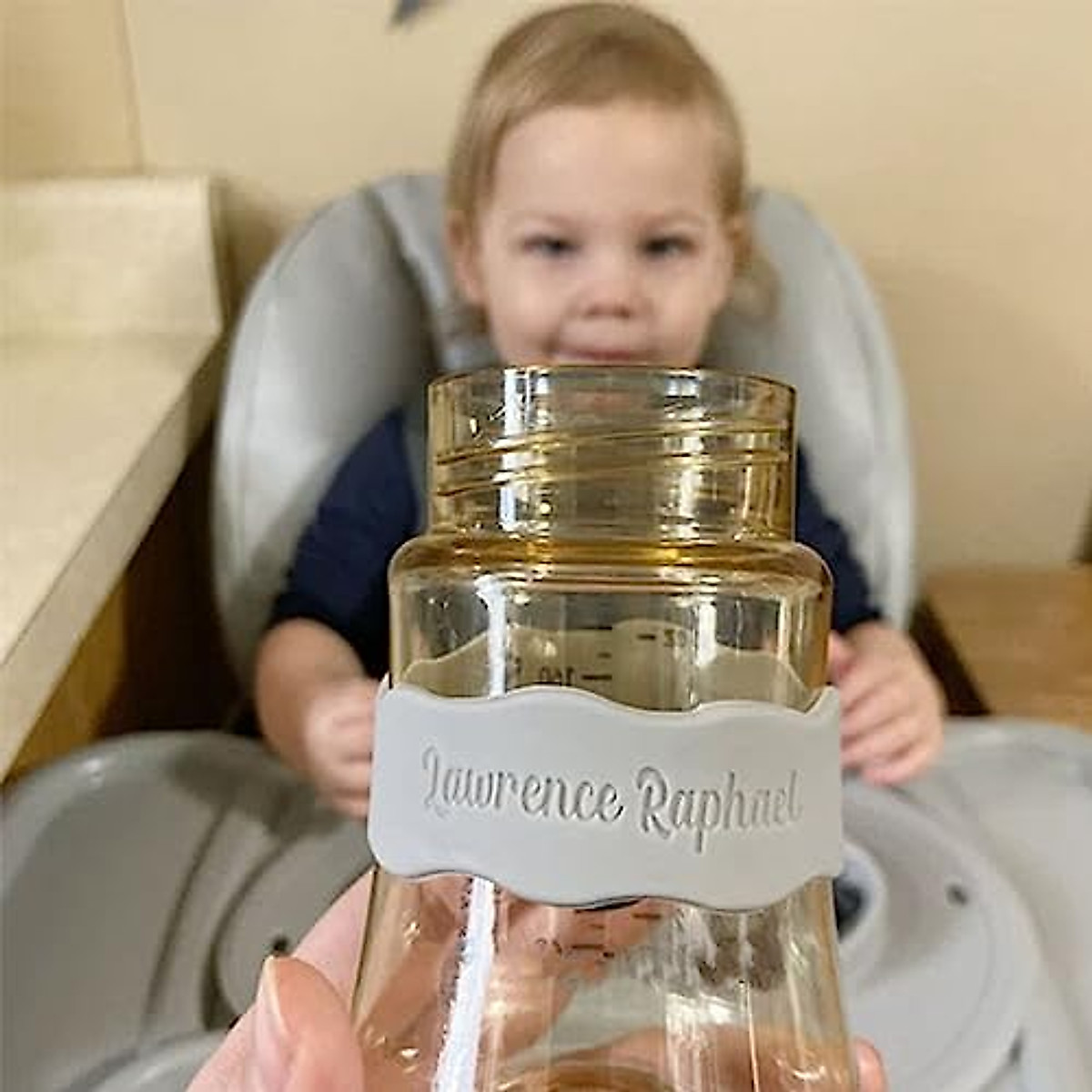 Personalized Water Bottle Name Bands, Custom Baby Bottle Labels for Daycare Name Reusable Water Bottle Labels