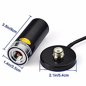 Eightwood Dual Band VHF UHF Ham Mobile Radio Antenna PL259 with Magnetic Base Extension Cable 16 feet for Ham Radio Amateur Radio Mobile Transceiver 144/430mhz