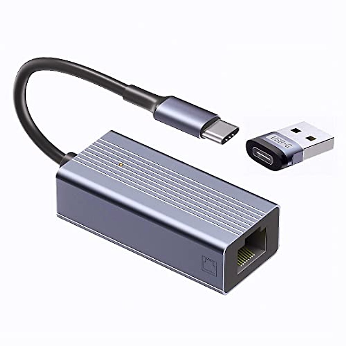 USB C to Ethernet Adapter for iPhone 15 iPad, [2in1] USB A and Type C to RJ45 Network LAN Enternet Adapter Compatible with iPhone iPad MacBook Dell XPS, Galaxy S20, Phone, Laptop, PC etc