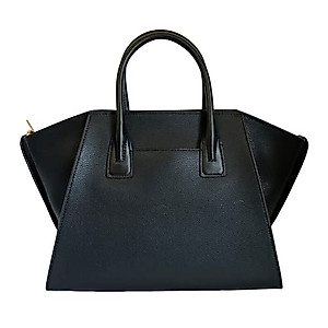 Michael Kors Avril Large Top Zip Slouch Satchel Crossbody Black Leather