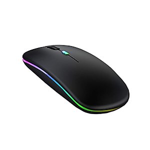 S & E TEACHER'S EDITION LED Wireless Mouse, Matte Black, Slim Rechargeable Wireless Silent Mouse, 2.4G Portable USB Optical Wireless Computer Mice with USB Receiver.