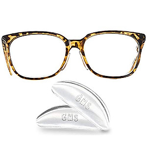 GMS Optical® 1.3mm Ultra-Thin Anti-Slip Adhesive Contoured Silicone Eyeglass Nose Pads with Super Sticky Backing for Glasses, Sunglasses, and Eye Wear - 5 Pair (Clear)