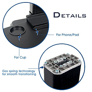 Dual Monitor Desk Converter, Adjustable Standing Desk Converter, Standing Desk Workstation with VESA Mount, Black