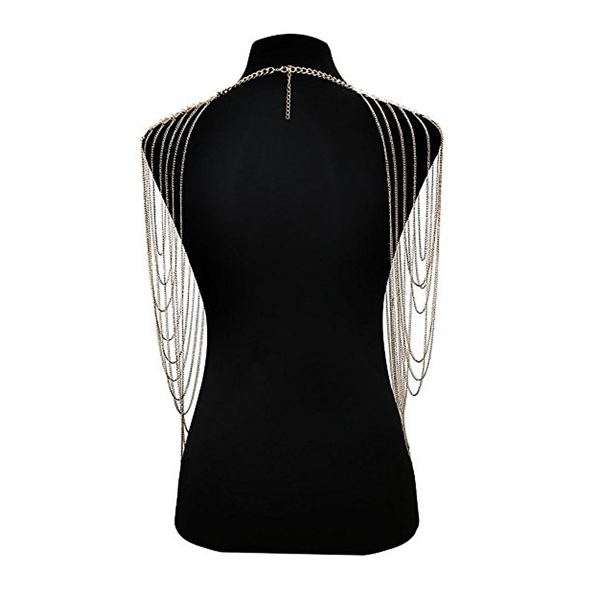 OULII Body Jewelry Chain Women Girls Beach Bikini Tassel Shoulder Chain (Gold)