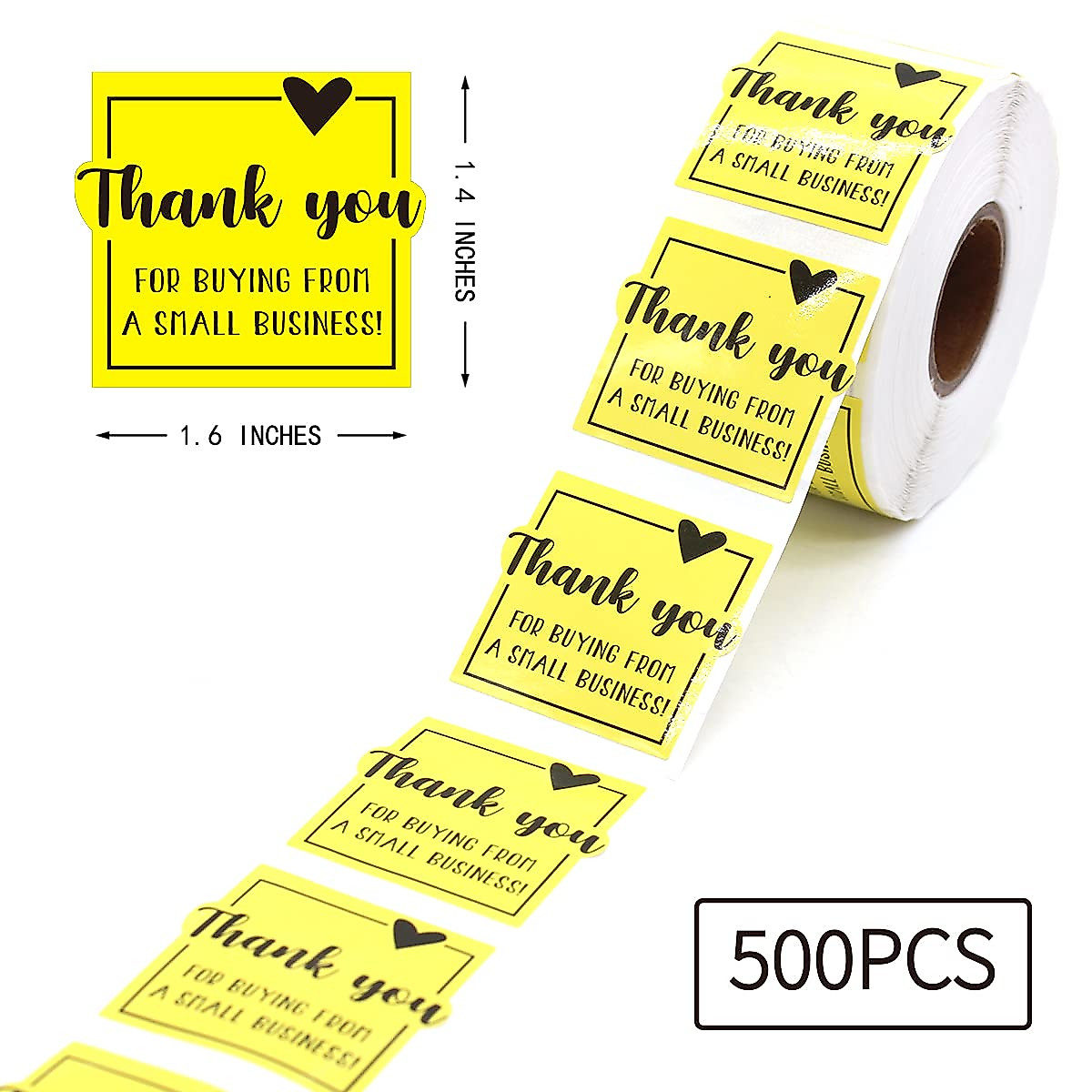 Yellow Thank You for Buying from a Small Business Stickers,Thank You Stickers,Bakeries Stickers,Handmade Stickers,Small Business Stickers, Envelopes Stickers, Gift Bags Packaging 500 PCS