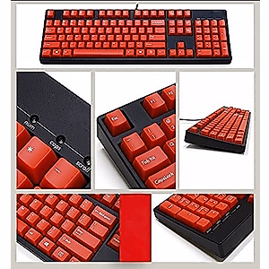 zhanghong Wired Mechanical Ergonomic Gaming Keyboard 108-Key Anti-Ghosting Full Size for Laptop Computer Game